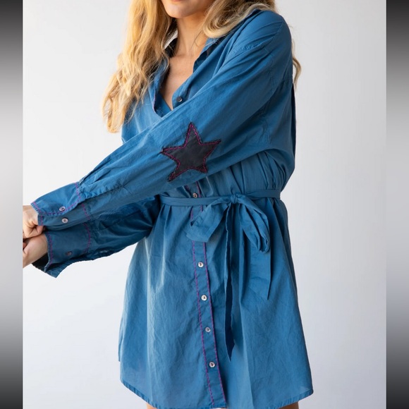 NATURAL LIFE | Tops | Last New Shirt Dress With Star Patches | Poshmark
